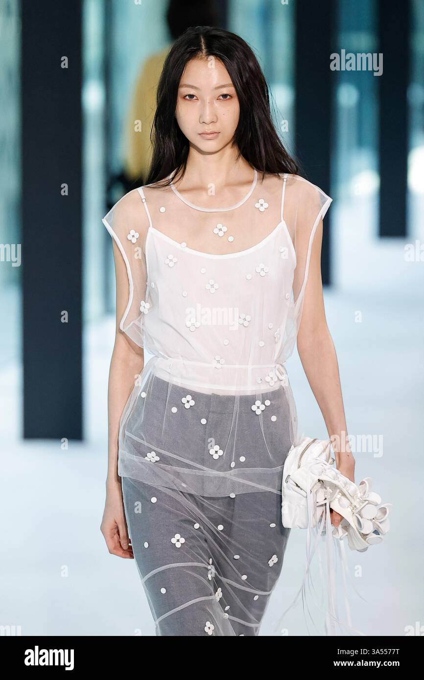 March 21, 2025, Tokyo, Japan: A model wearing fashion brand RIV ...