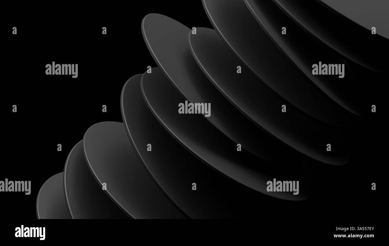 Abstract discs. Black color. 3d illustration Stock Photo - Alamy