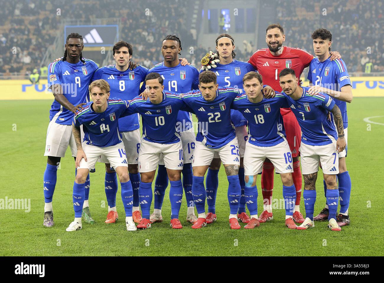 The starting line up of Italy seen during the Italian Serie A soccer ...