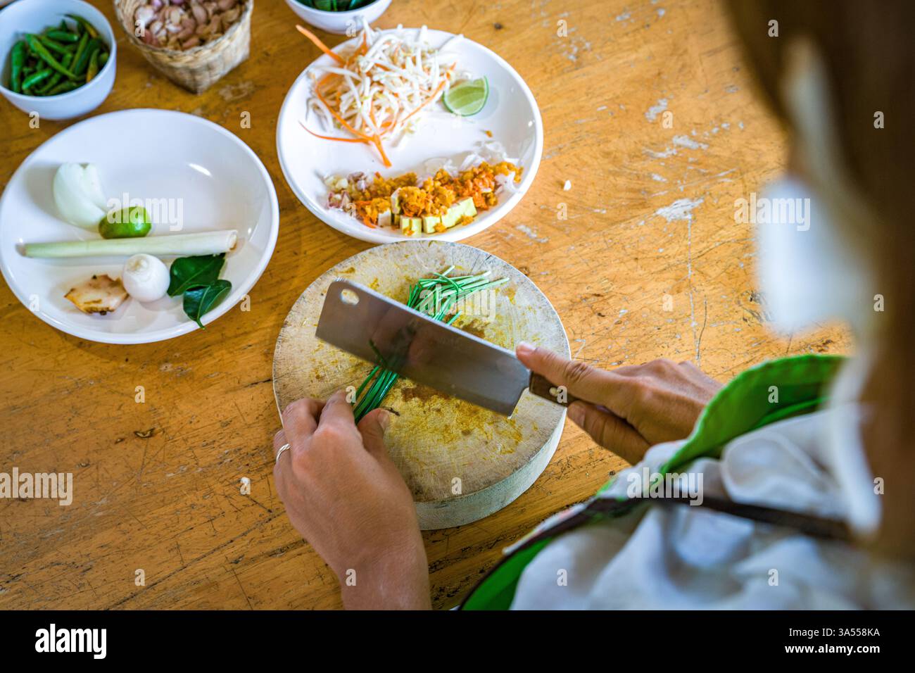 Chef preparing Thai food, Bangkok Stock Photo - Alamy