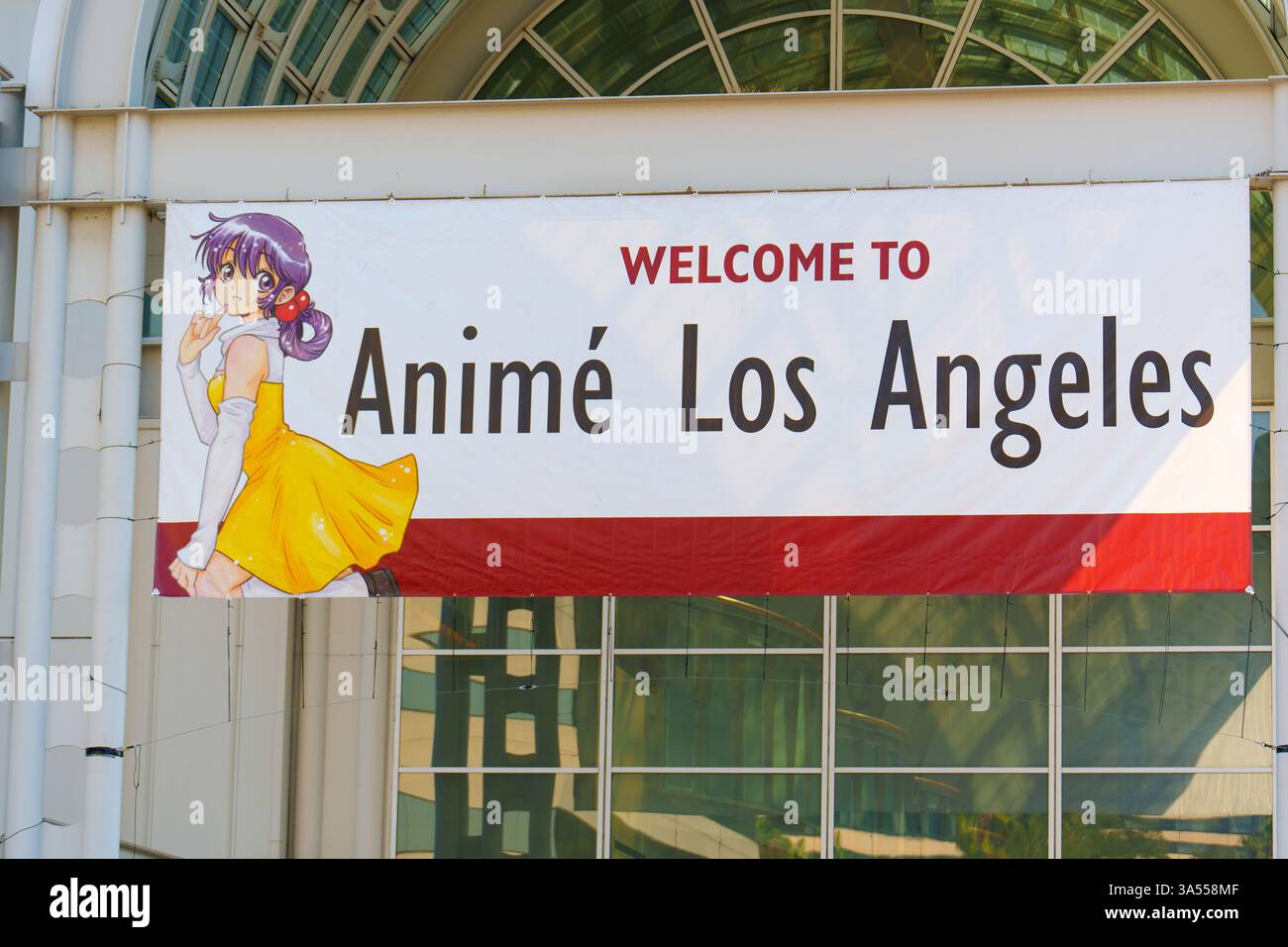 Long Beach, California - January 11, 2025: Vibrant welcome banner for ...