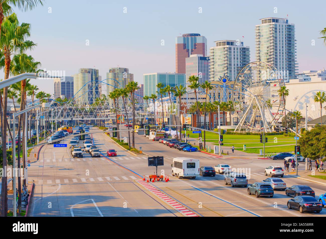 Long Beach, California - January 11, 2025: Traffic flows through West ...