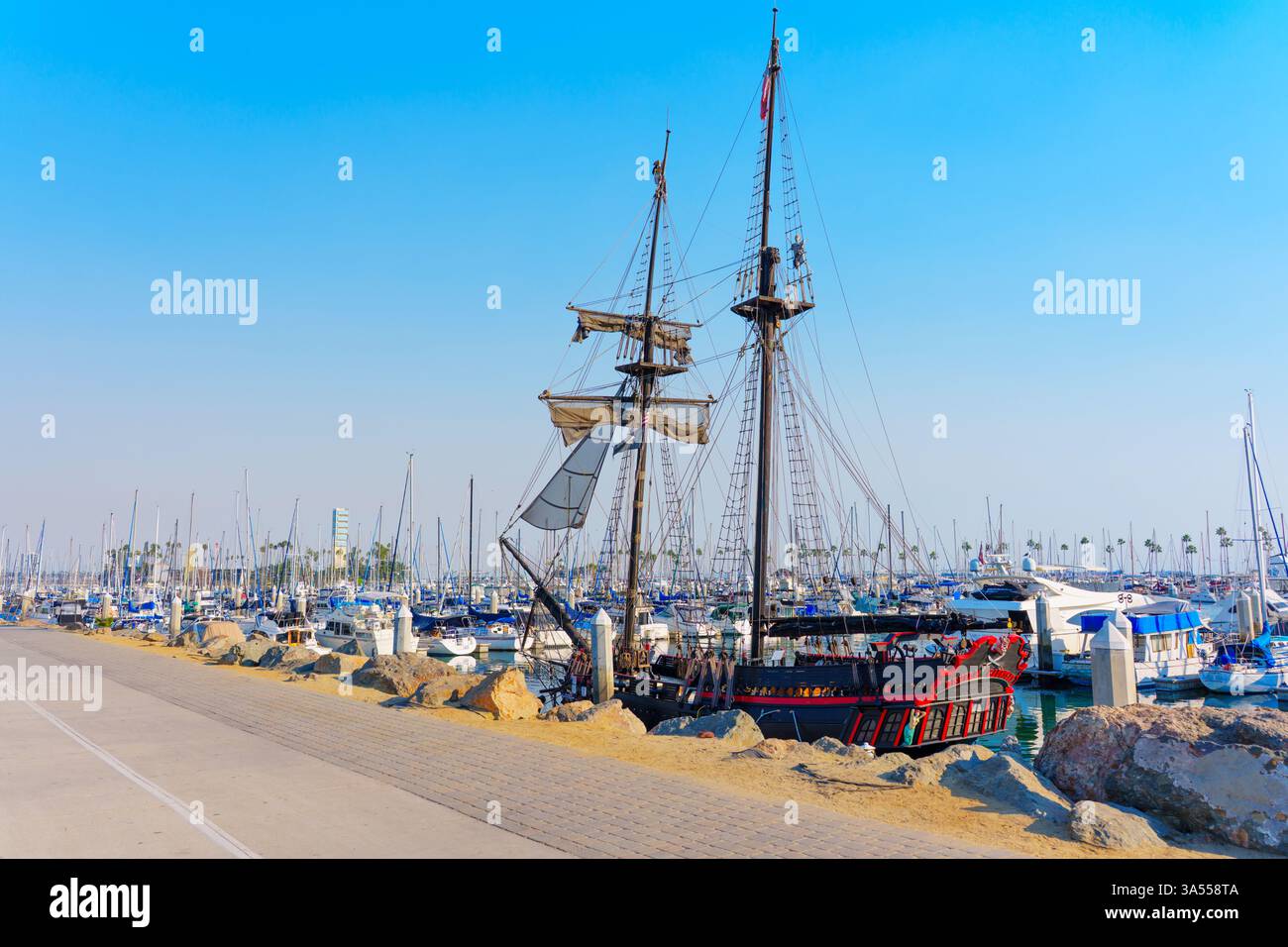 Long Beach, California - January 11, 2025: Detailed view of the Devil’s ...