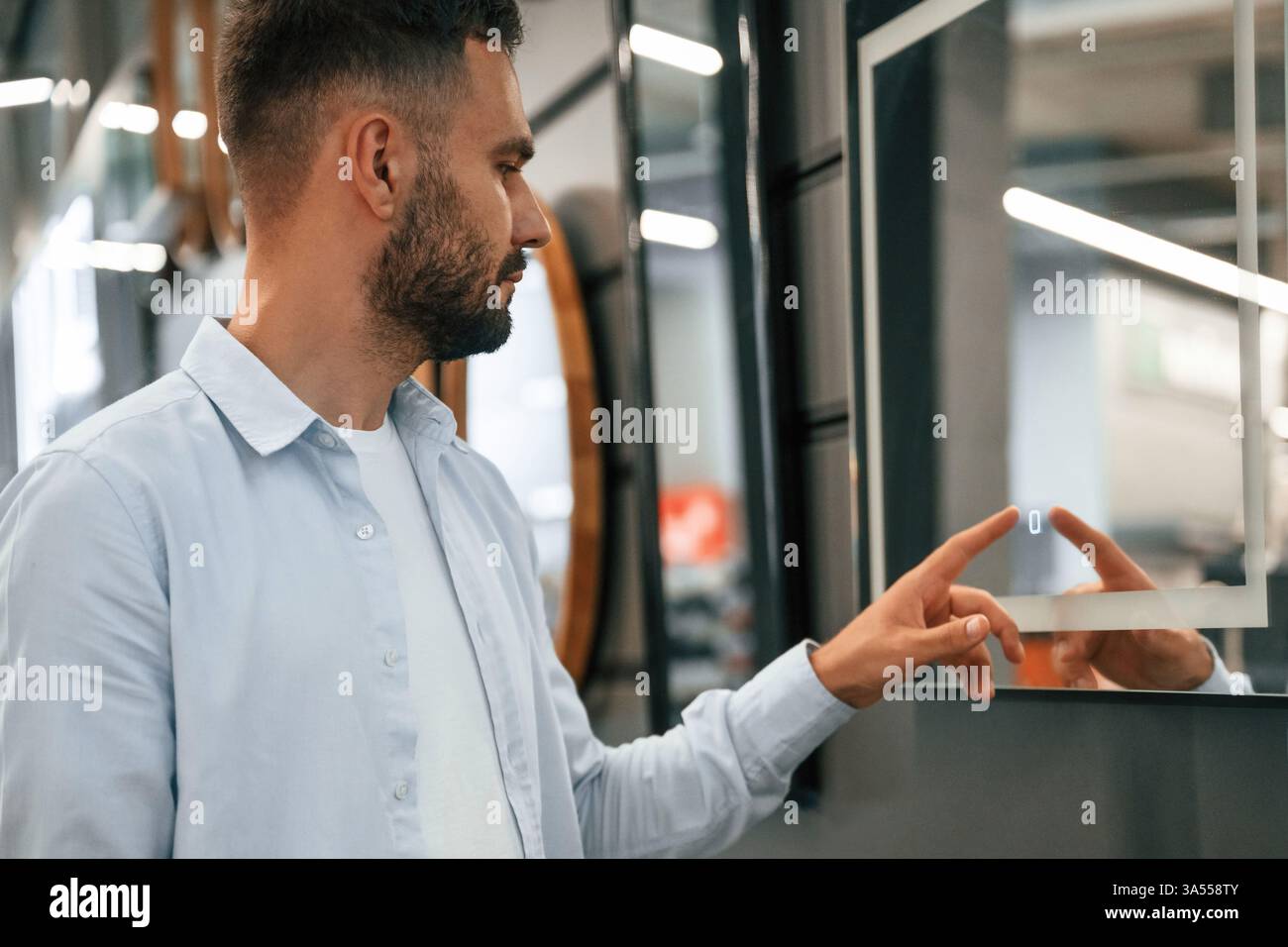Man touching bunch white hi-res stock photography and images - Alamy