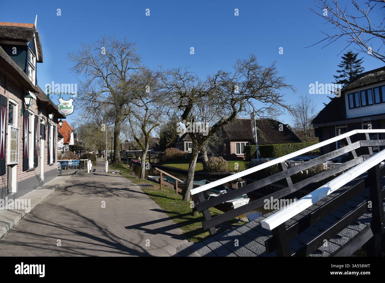 Giethoorn, the Netherlands. March 19, 2025. The old farmhouses with ...