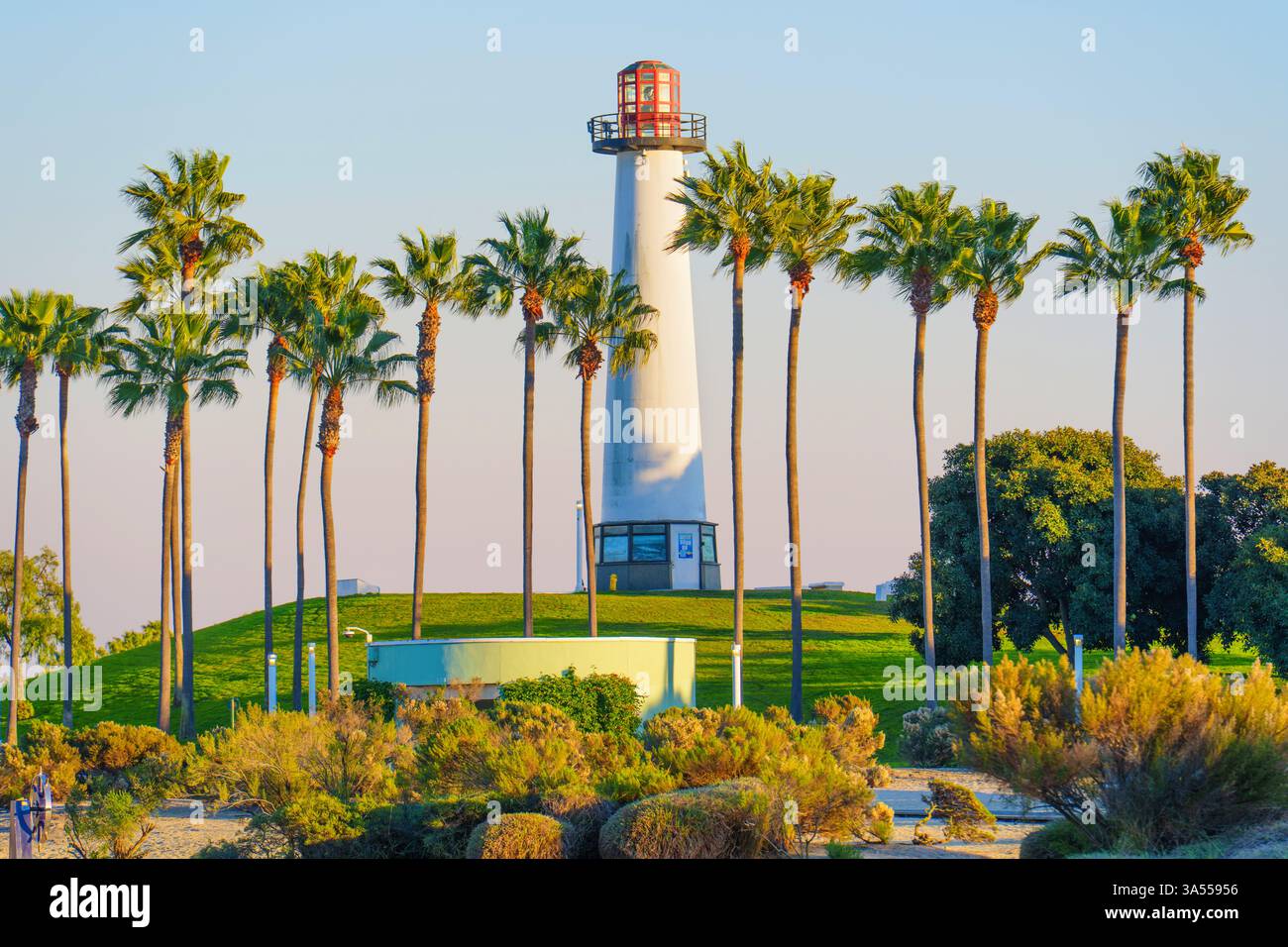Long Beach, California - January 11, 2025: Decorative Lions Lighthouse ...