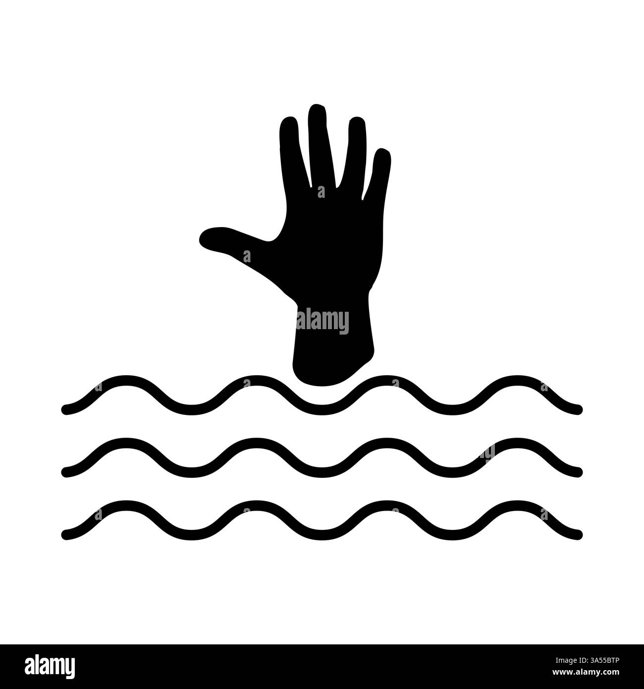 Drowning Hand Raised Above, Water Seeking Help Stock Vector Image & Art ...