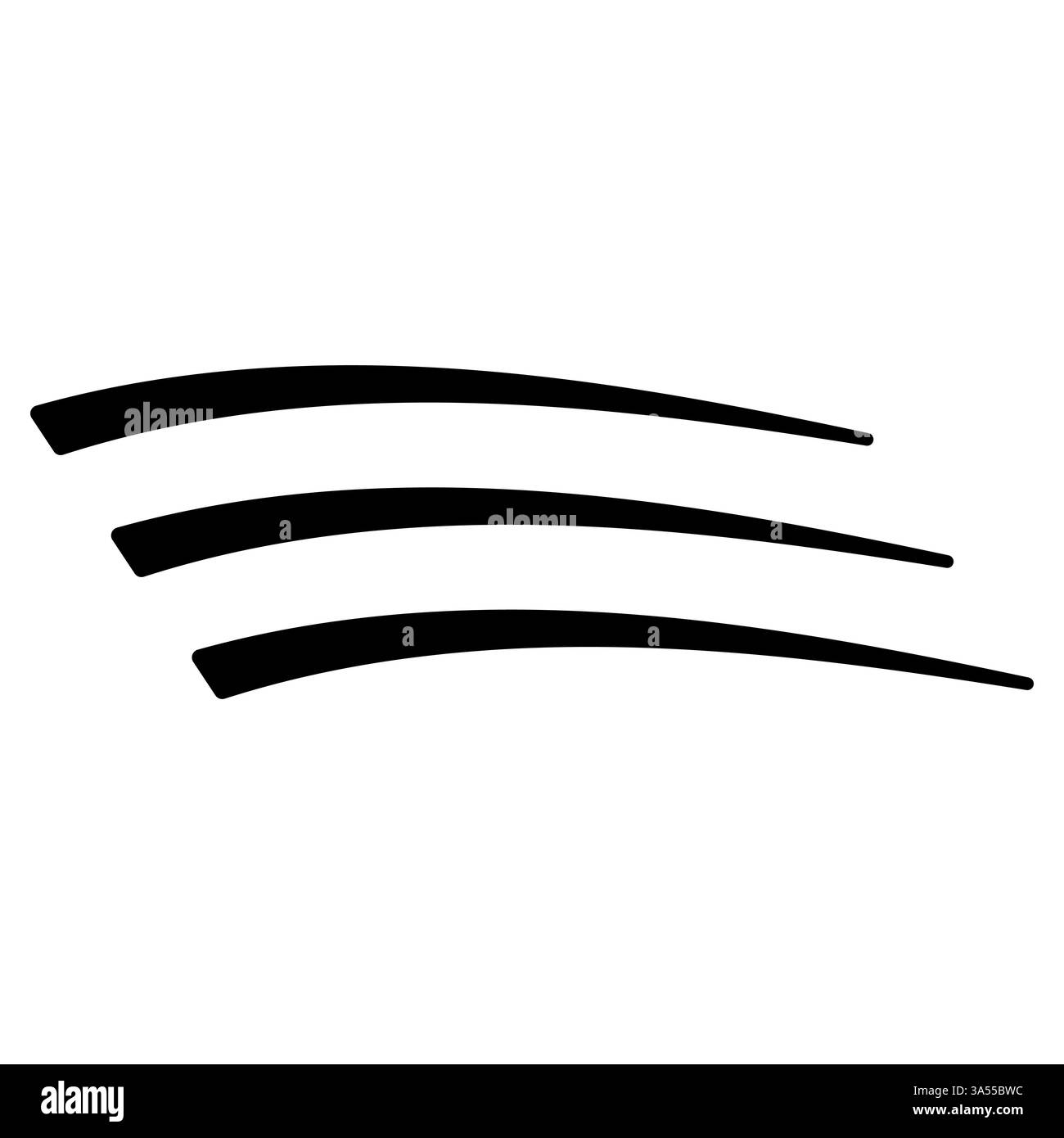 Three curved black brush strokes, creating a dynamic speed lanes Stock ...