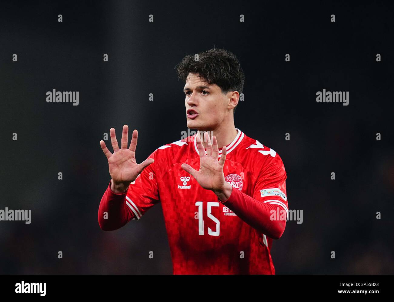 Parken, Copenhagen, Denmark. 20th Mar, 2025. Christian Norgaard of ...