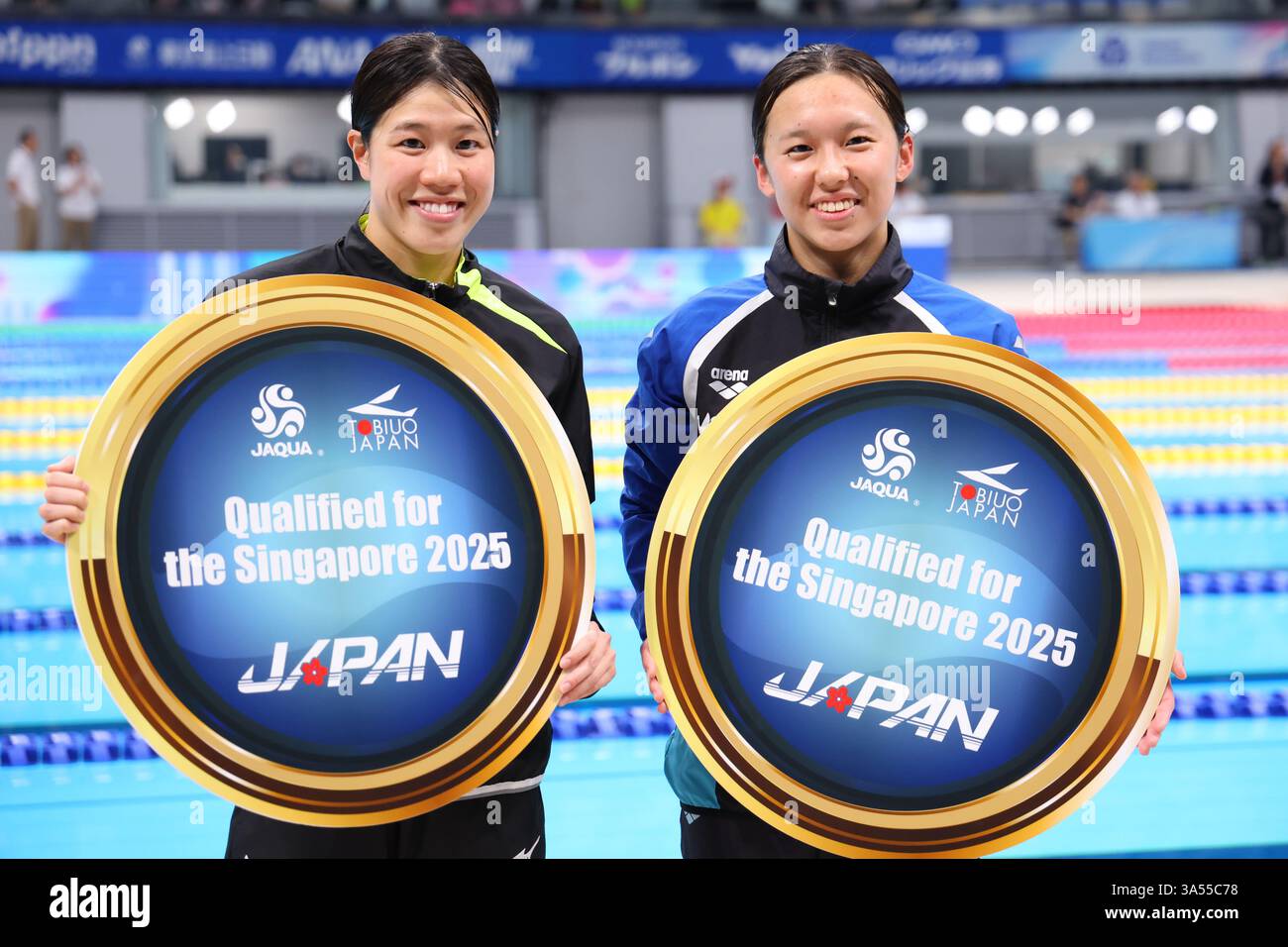 (L-R) Airi Ebina, Ichika Kajimoto, MARCH 21, 2025 - Swimming : Japan Swimming Championships ...