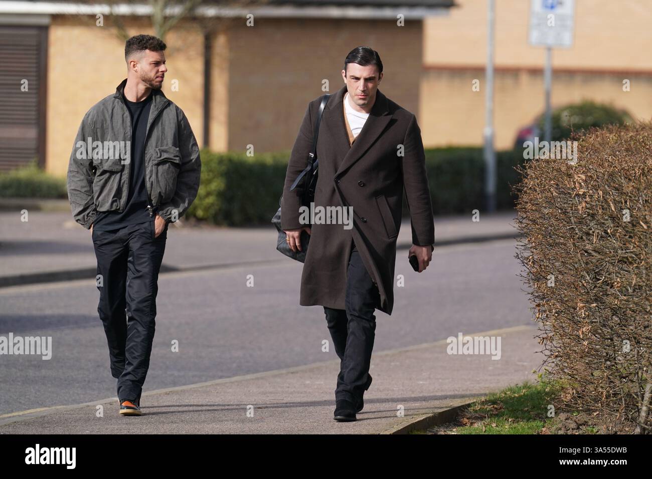 Former Love Island winner Jack Fincham (right) arriving at Basildon ...