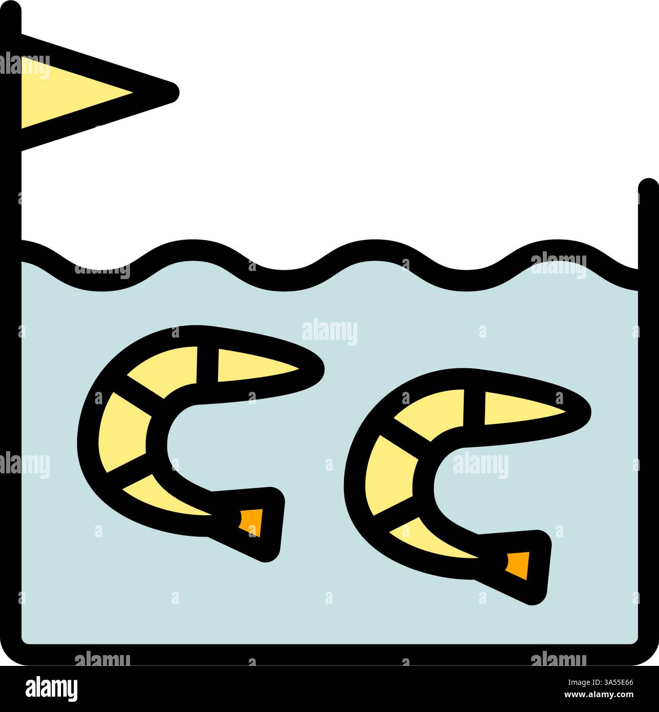 Shrimp farming color icon. Sea animals growing organization. Seafood ...