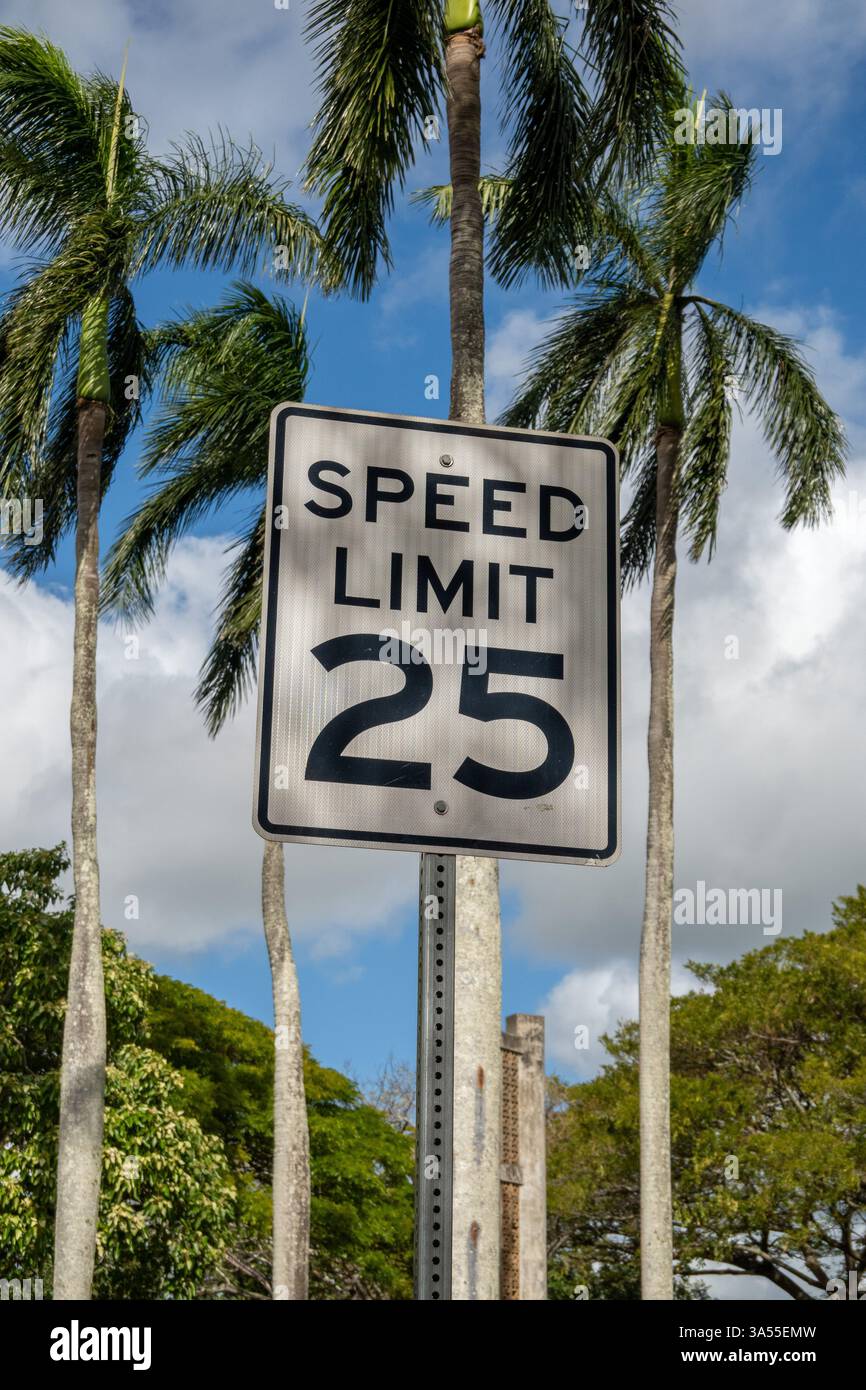 Speed Limit Sign In Kahului Maui Hawaii, Twenty Five Miles Per Hour ...