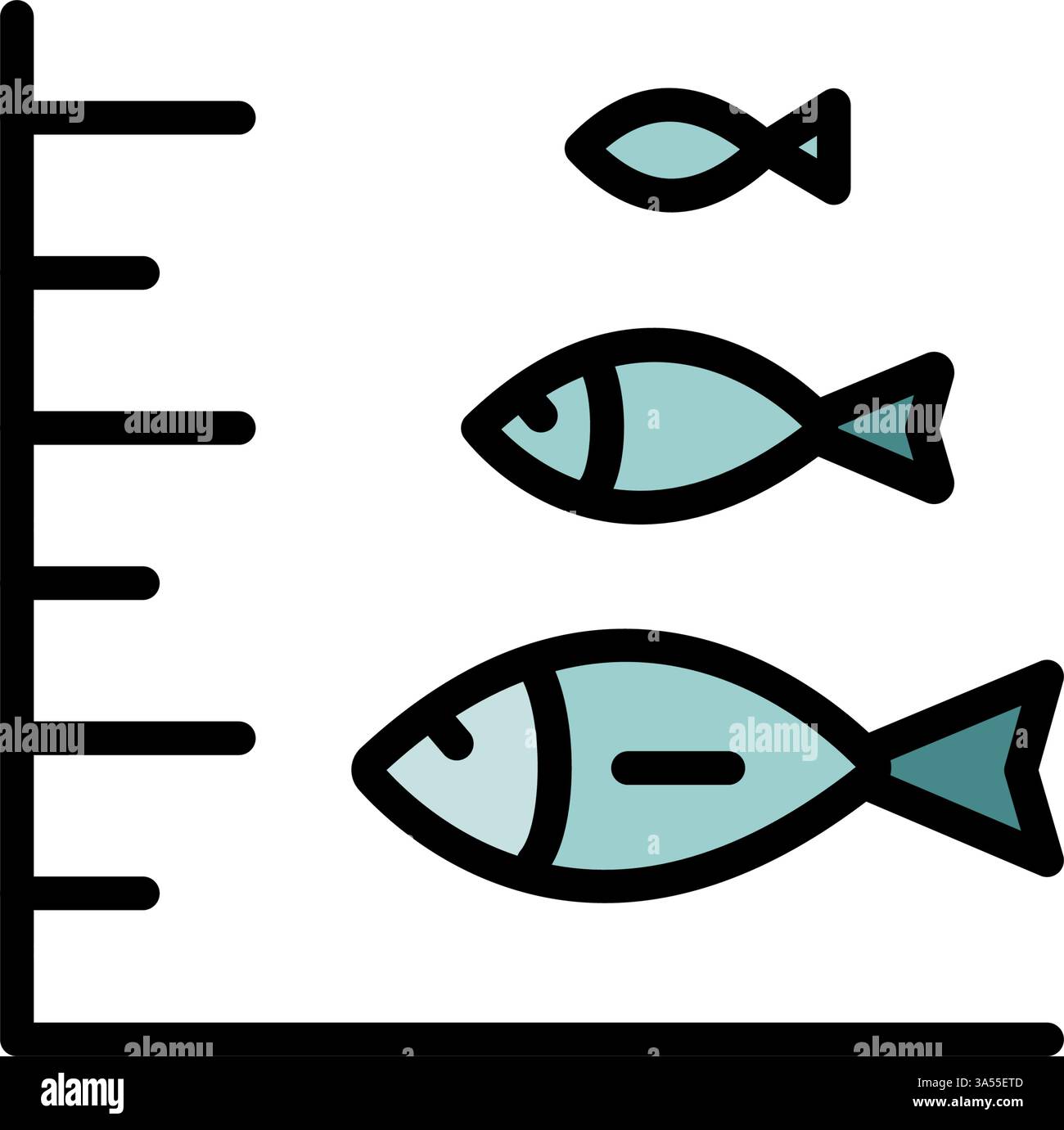 Fish outline icon. Industrial commercial seafood fish breeding ...