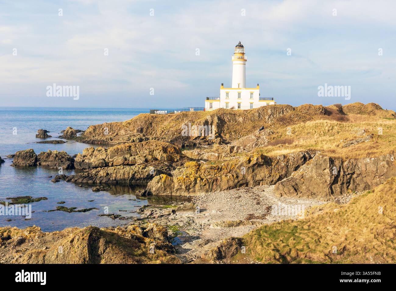 Lighthouse on the coast of the Firth of Clyde, at Ailsa Golf Course ...