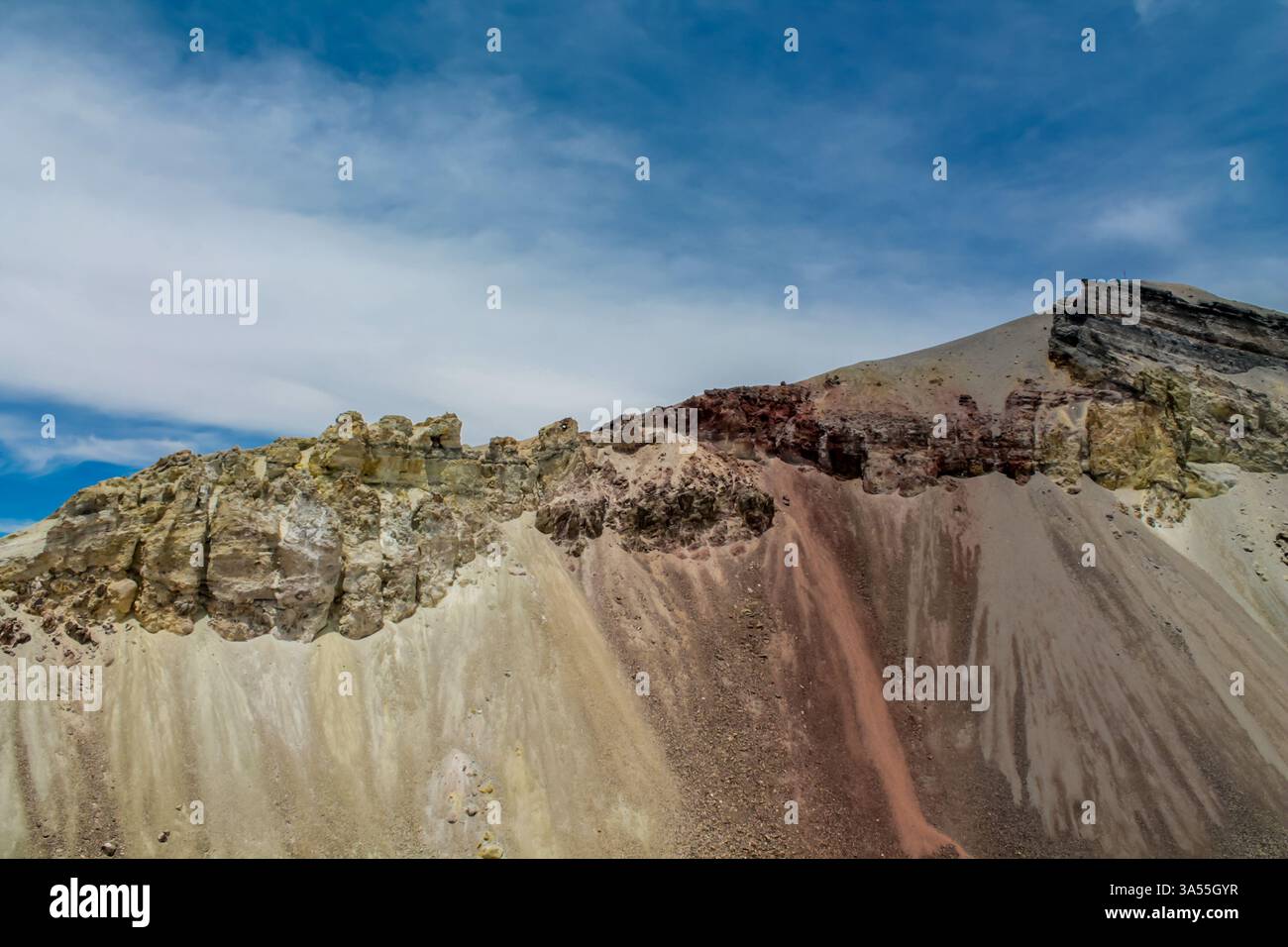 Volcanic desert landscape of Andes mountains in South America. High ...