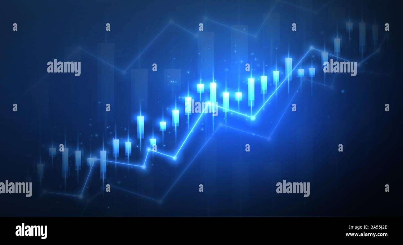 Stock growth graph background. Trade exchange, chart concept, price ...