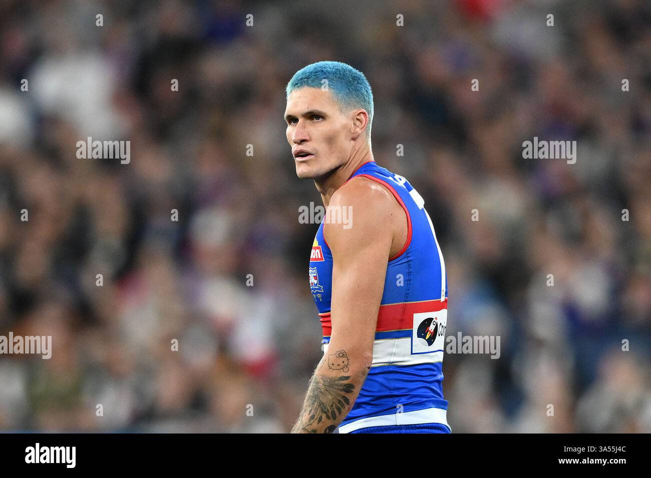 Melbourne, Australia. 21st Mar, 2025. Rory Lobb of Western Bulldogs ...