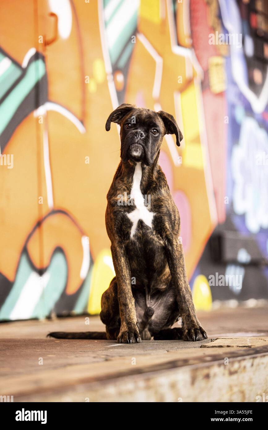 adult German Boxer Stock Photo - Alamy