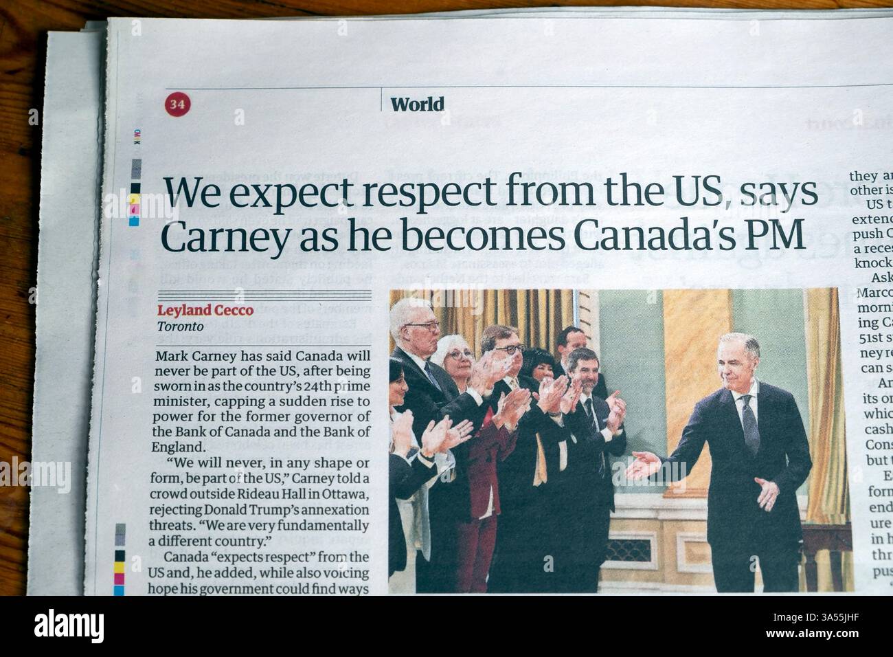 'We expect respect from the US, says (Mark) Carney as he becomes Canada ...