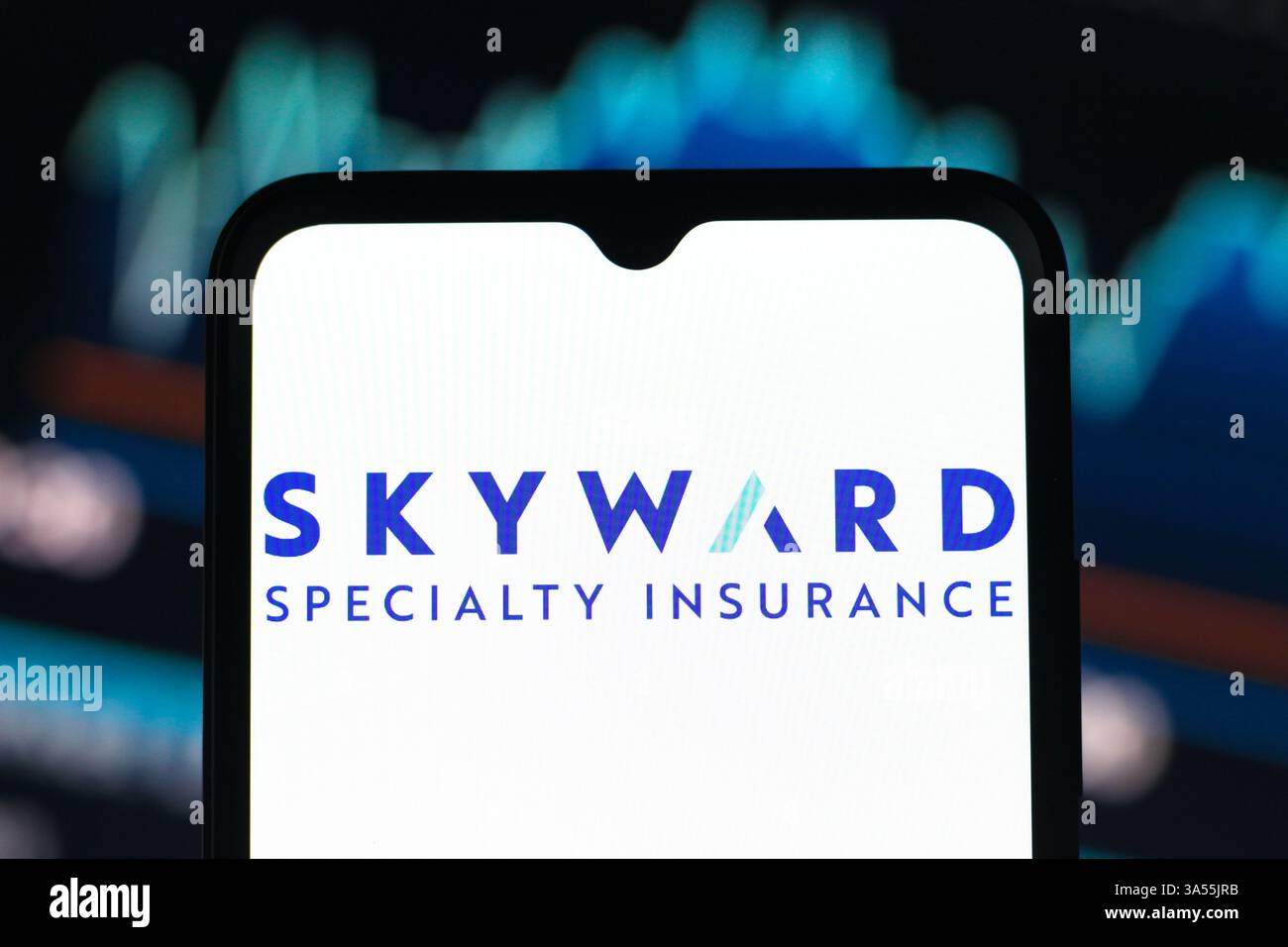 In this photo illustration, the Skyward Specialty Insurance logo is ...