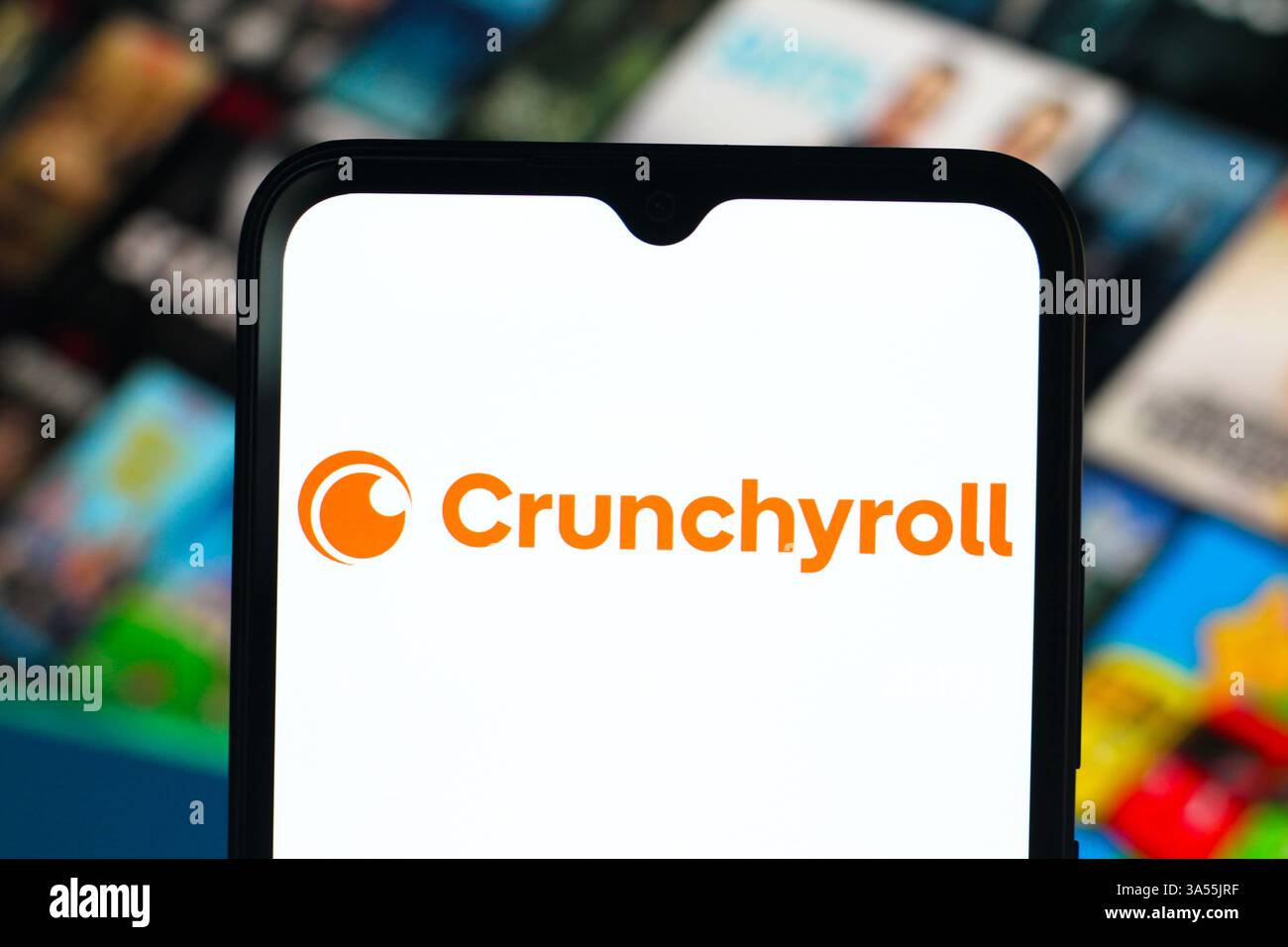 In this photo illustration, the Crunchyroll logo is seen displayed on a ...