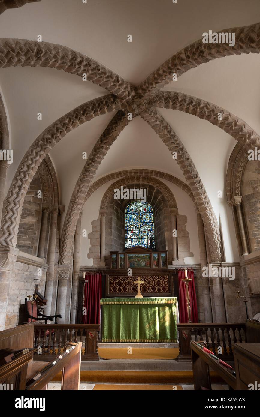 The chancel, St. Peter`s Church, Tickencote, Rutland, England, UK Stock ...