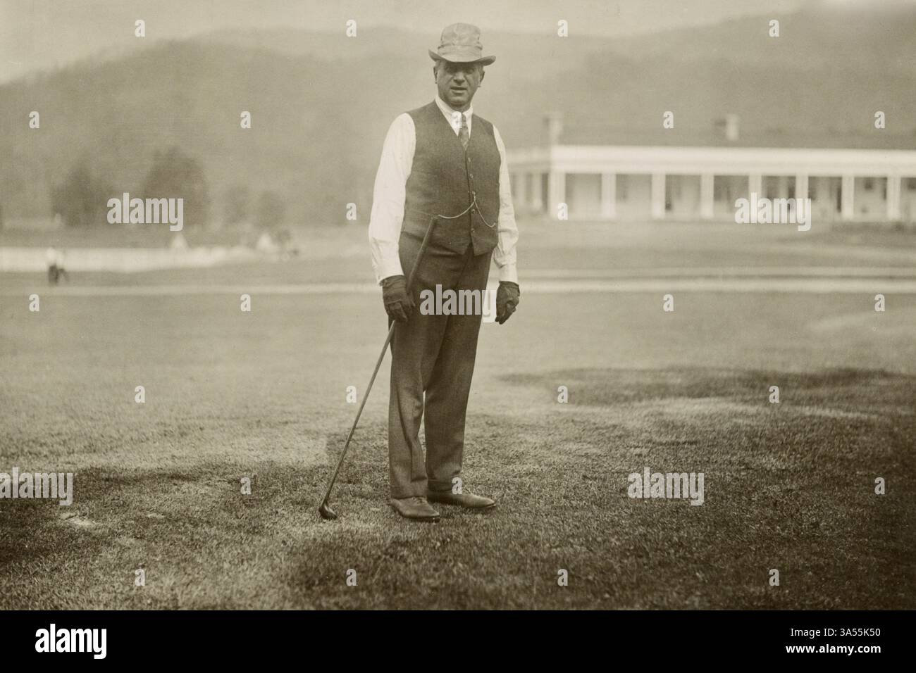 Charles M. Schwab, American steel magnate, on golf course 1916 Stock ...