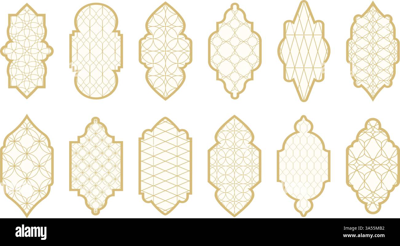 Set of Islamic windows with patterns Stock Vector Image & Art - Alamy