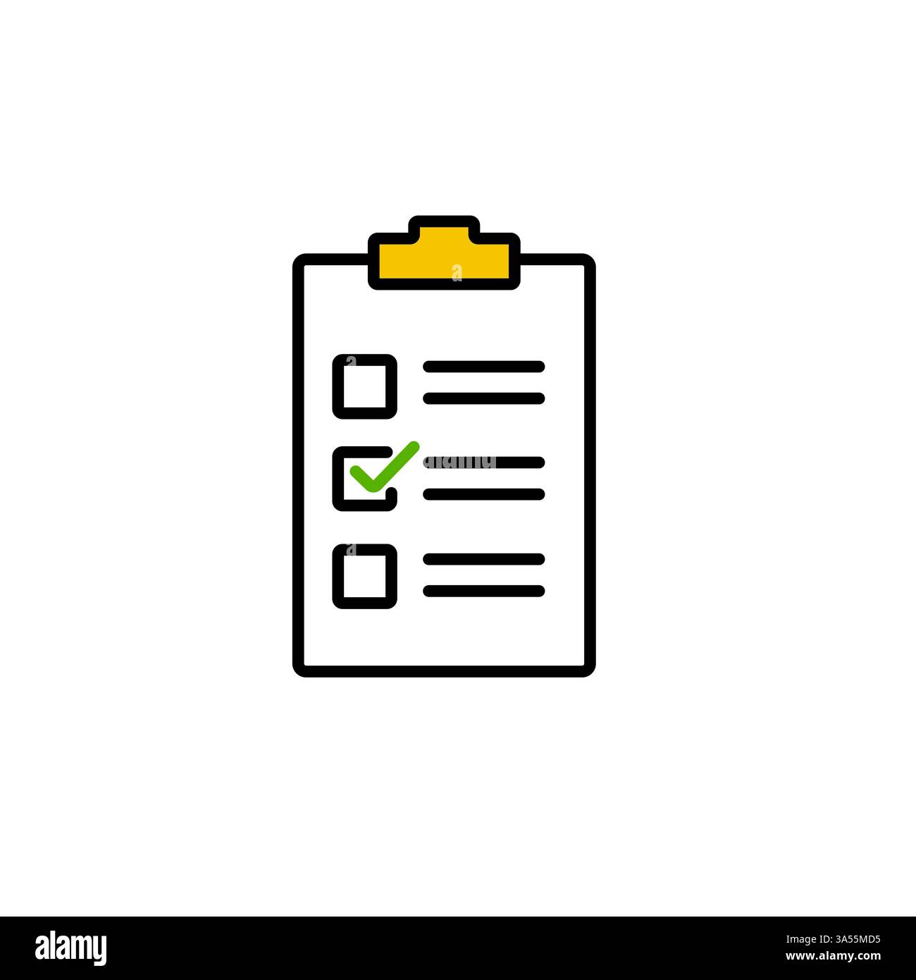 Checklist clipboard icon with checkboxes and a green check mark Stock Vector Image & Art - Alamy