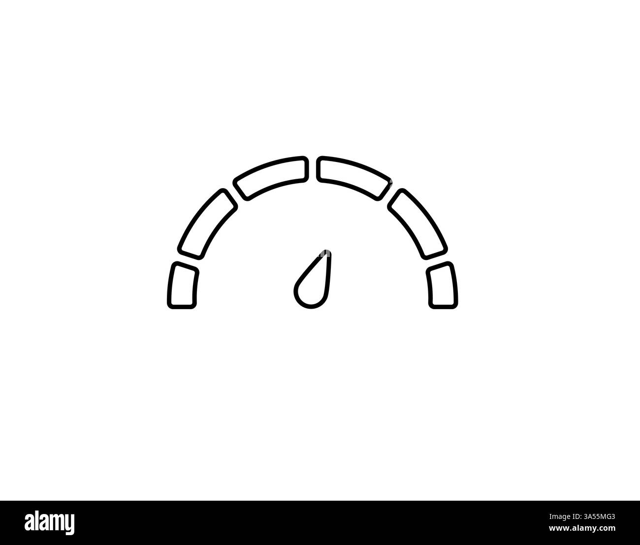 Simple speedometer icon with black outline and minimalist design ...