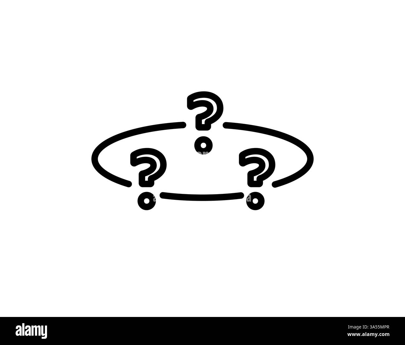 Black question mark icon in circular arrangement for uncertainty Stock ...