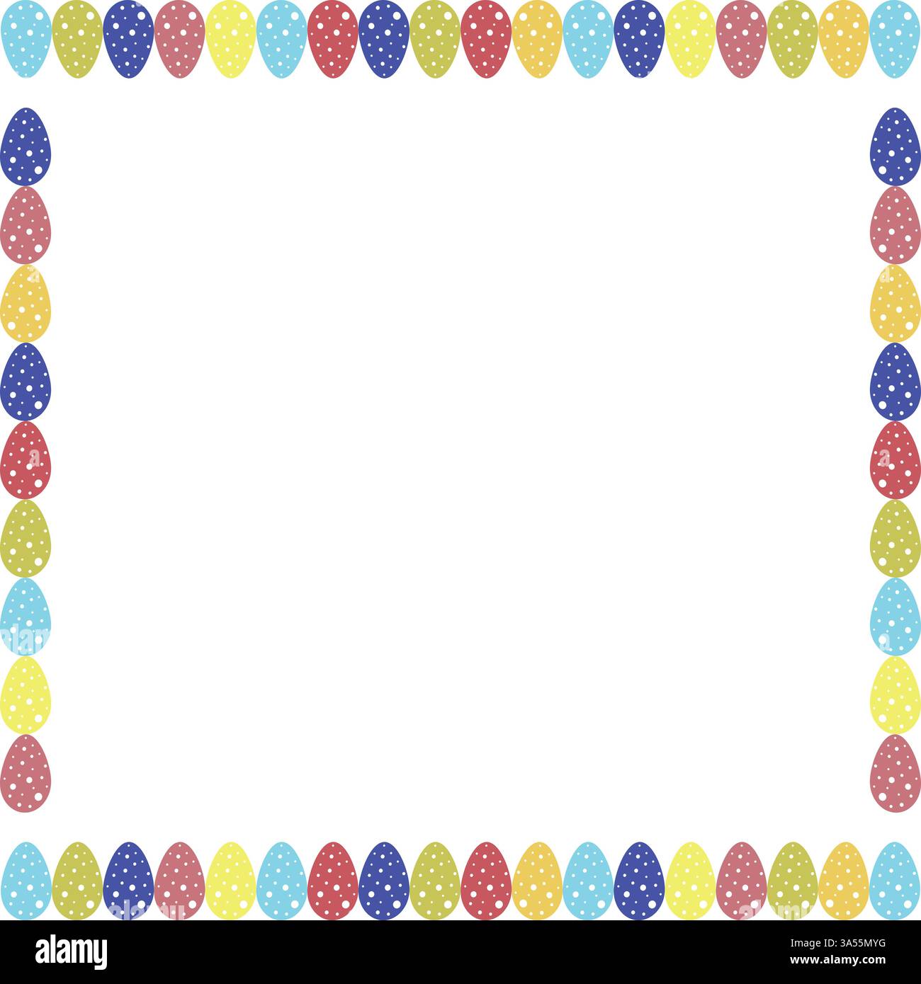Easter eggs frame on transparent background. Easter egg hunt template ...