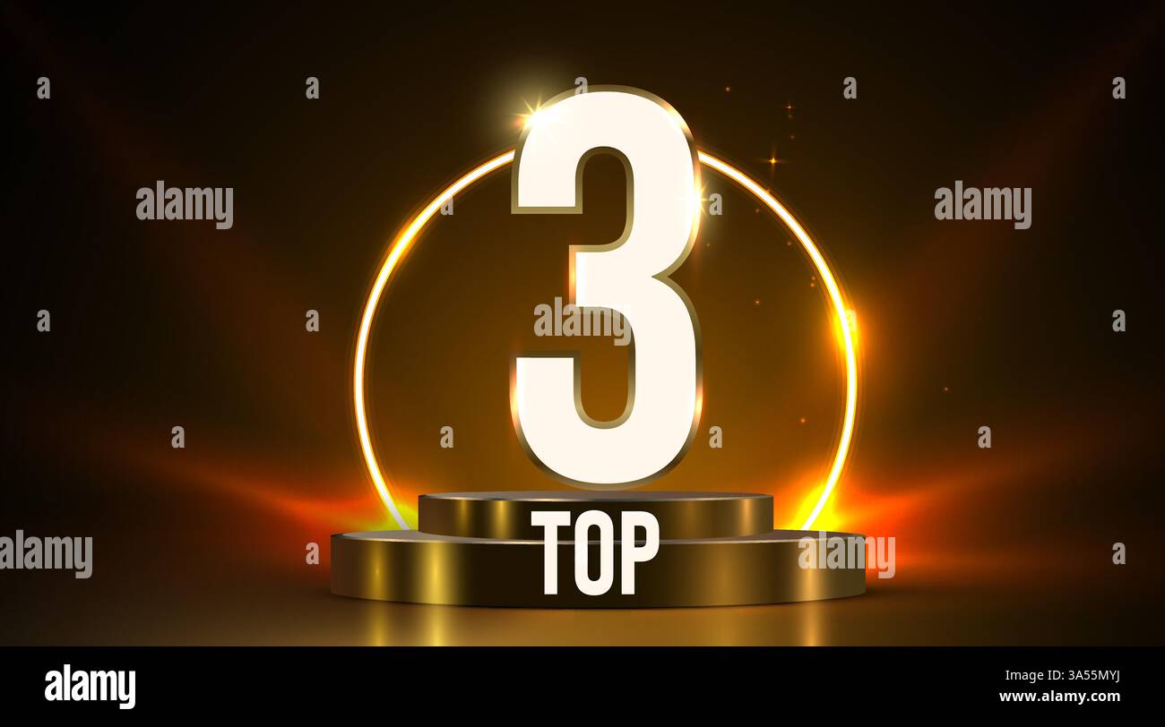 Winner award podium. Top three. Vector illustration Stock Vector Image ...