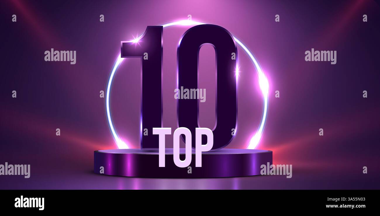 Winner award podium. Top ten. Vector illustration Stock Vector Image ...