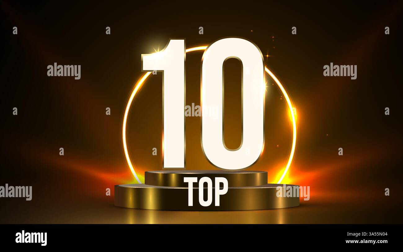 Winner award podium. Top ten. Vector illustration Stock Vector Image ...