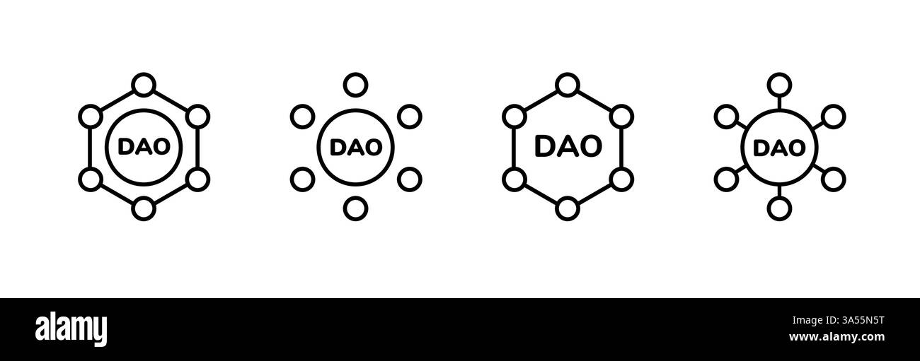 Different dao symbol designs representing decentralized autonomous organizations concept Stock ...