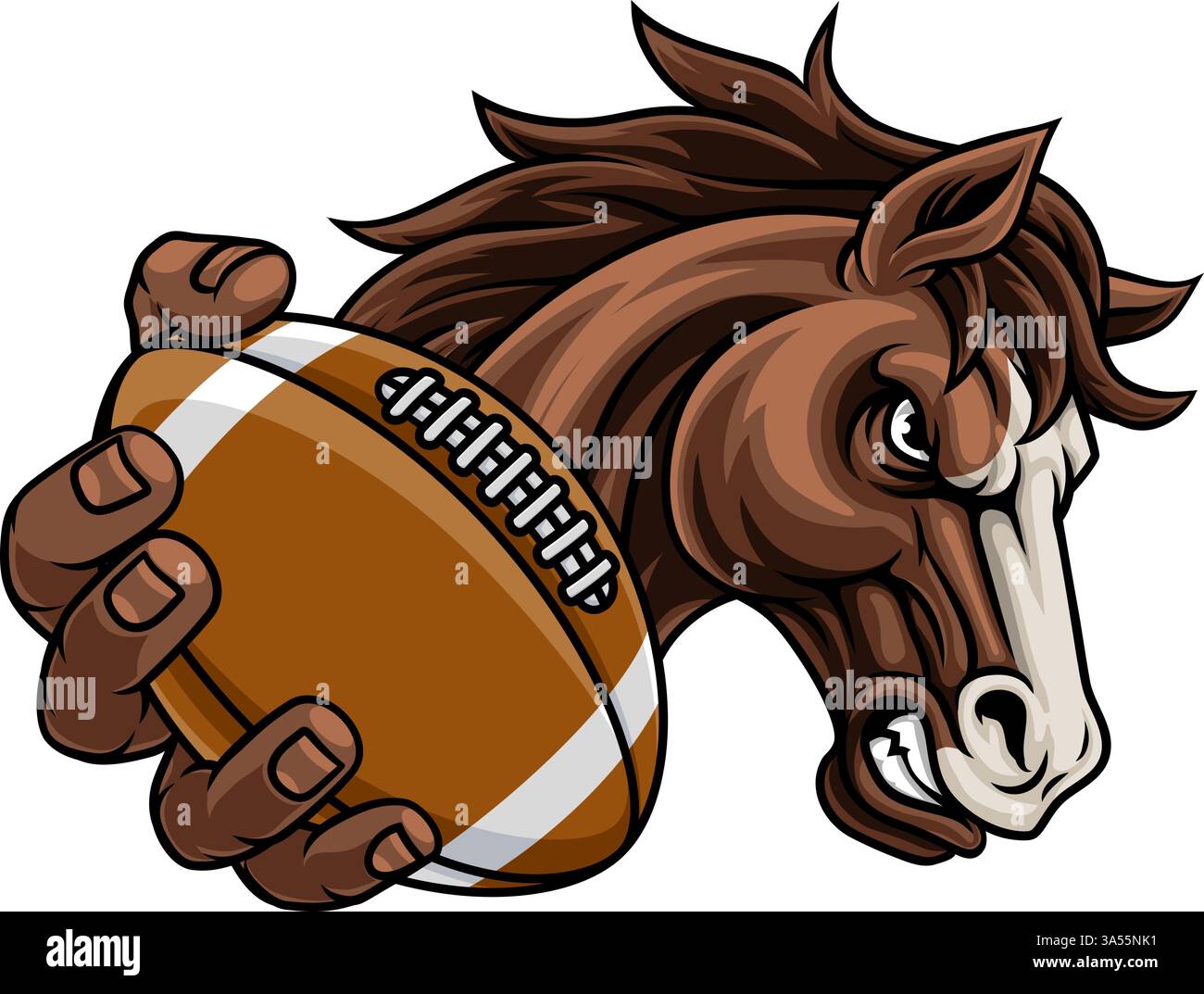 Horse Mustang Stallion Football Sports Team Mascot Stock Vector Image ...