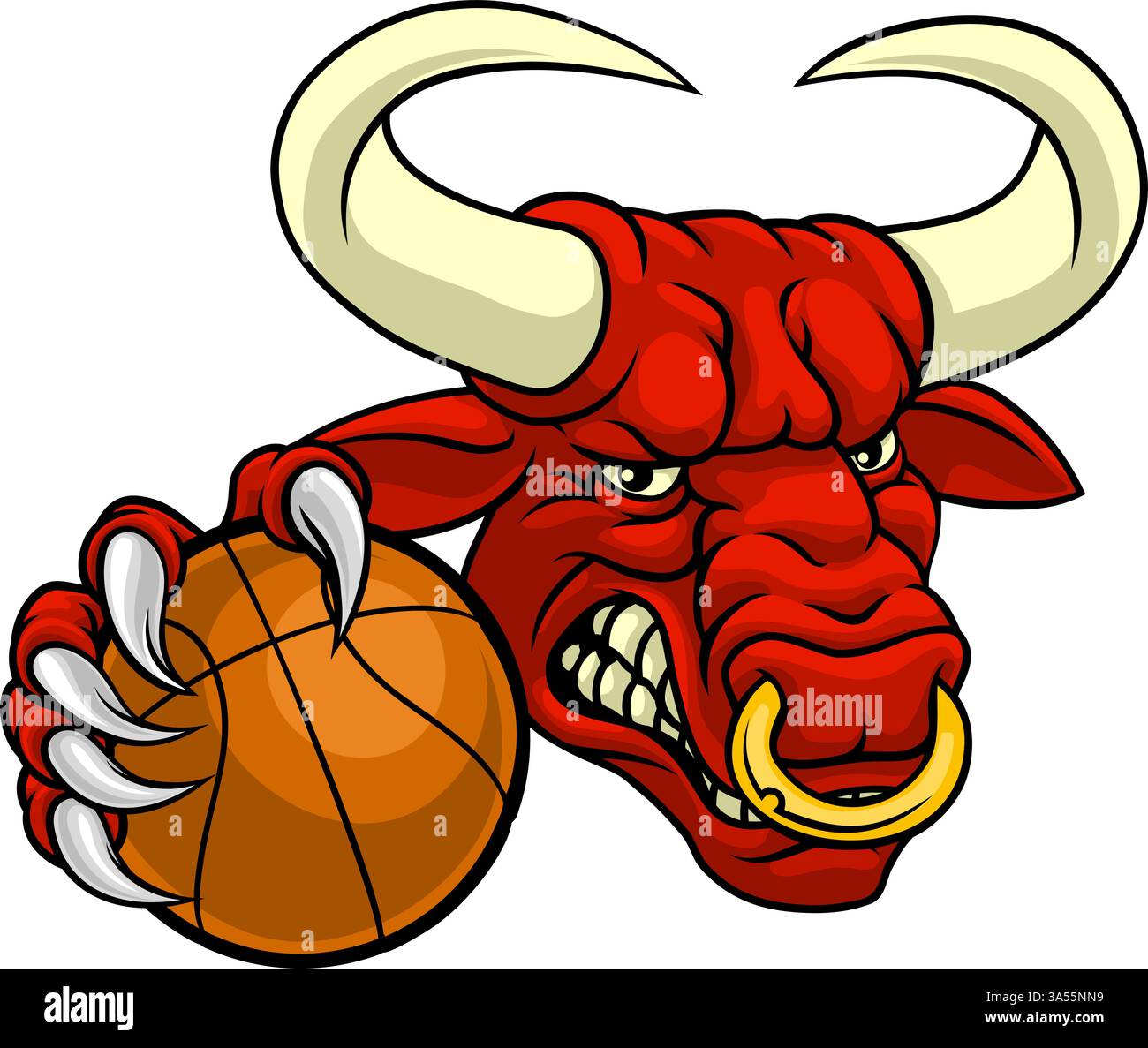 Bull Minotaur Longhorn Cow Basketball Mascot Stock Vector Image & Art ...