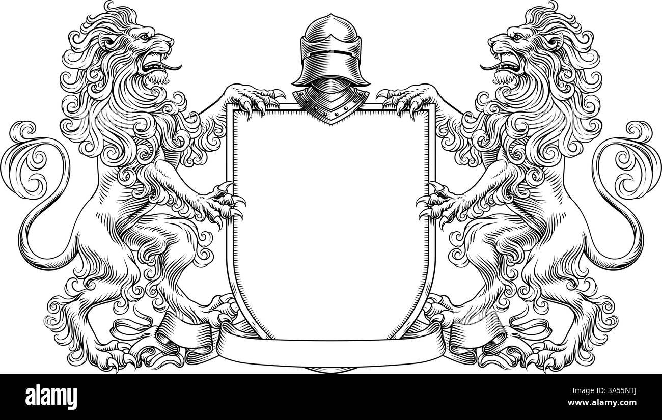 Heraldry Crest Lion Coat Of Arms Heraldic Shield Stock Vector Image & Art - Alamy