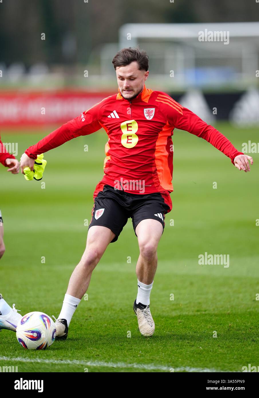 Wales' Liam Cullen during a training session at the Vale Resort, Hensol ...