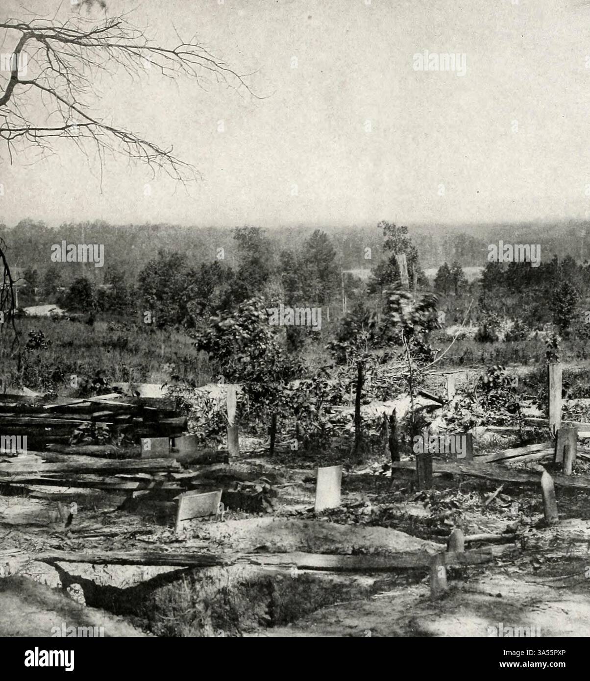 Peach Tree Creek, where General Hood hit hard. American Civil War, 1864 ...