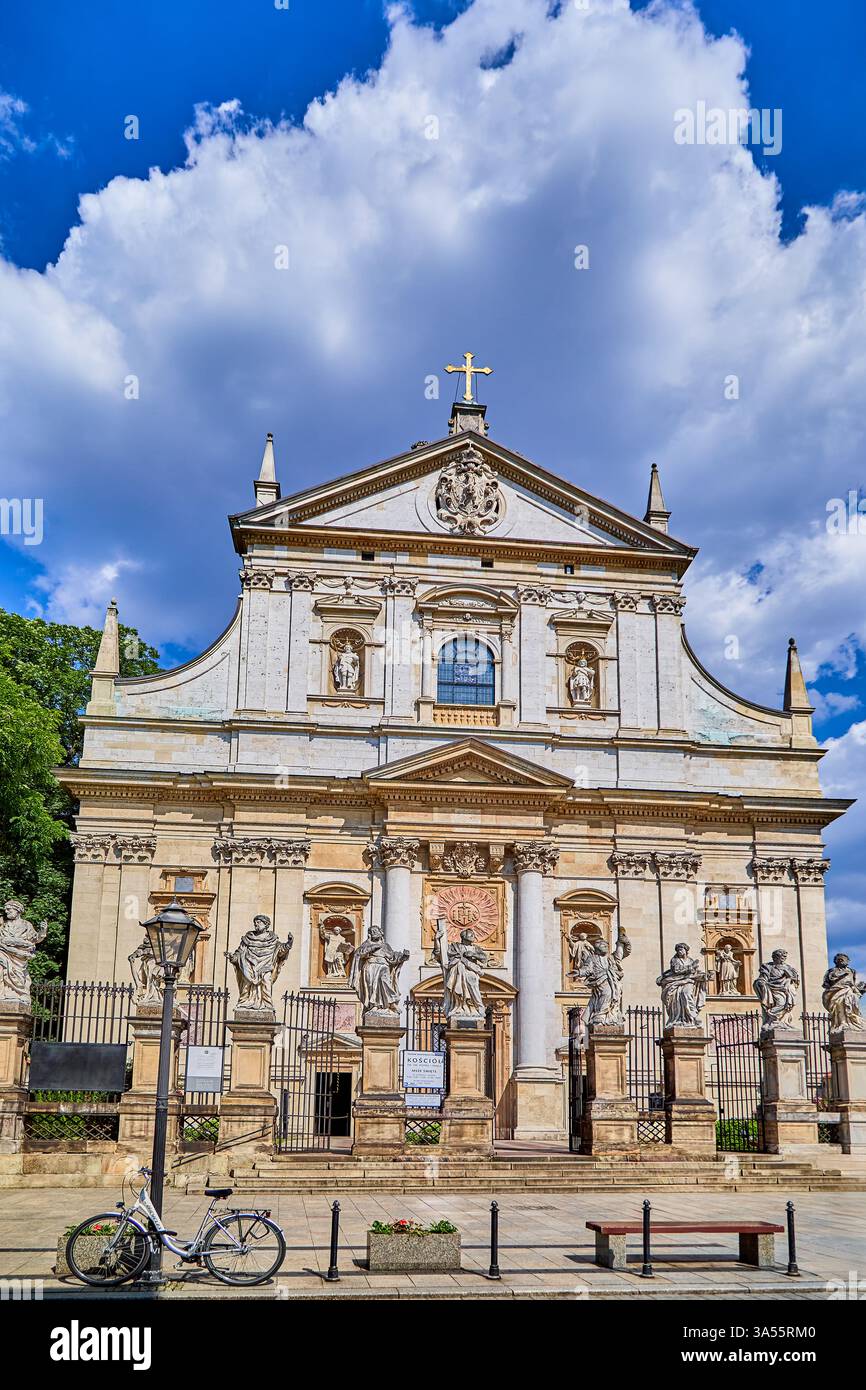 Statues of the Twelve Apostles in front the Church of St. Peter and St. Paul's, Krakow, Poland ...