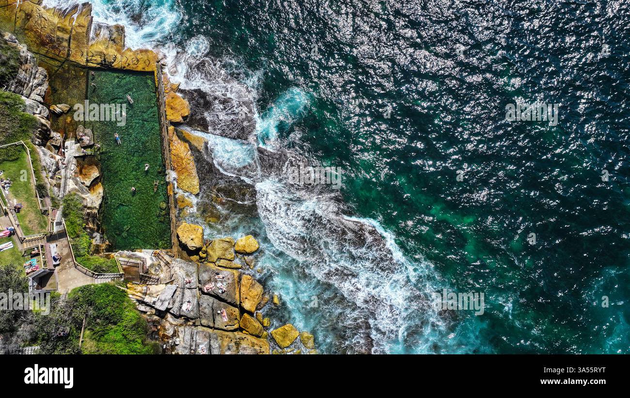 Aerial view of McIver's Ladies Baths, Coogee, Sydney, New South Wales ...