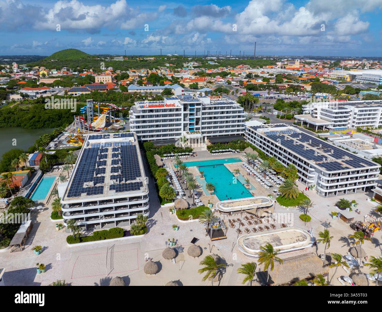 Corendon Hotel with Mangrove Beach aerial view at Otrobanda, city of ...