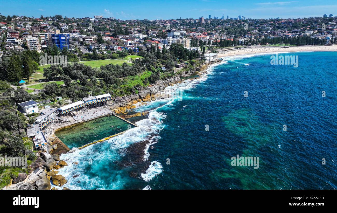 Aerial view of Wylie's Baths, Coogee, Sydney, New South Wales ...