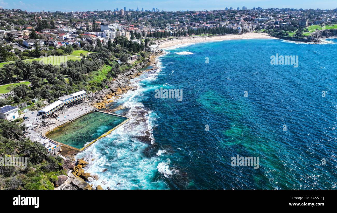Aerial view of Wylie's Baths, Coogee, Sydney, New South Wales ...