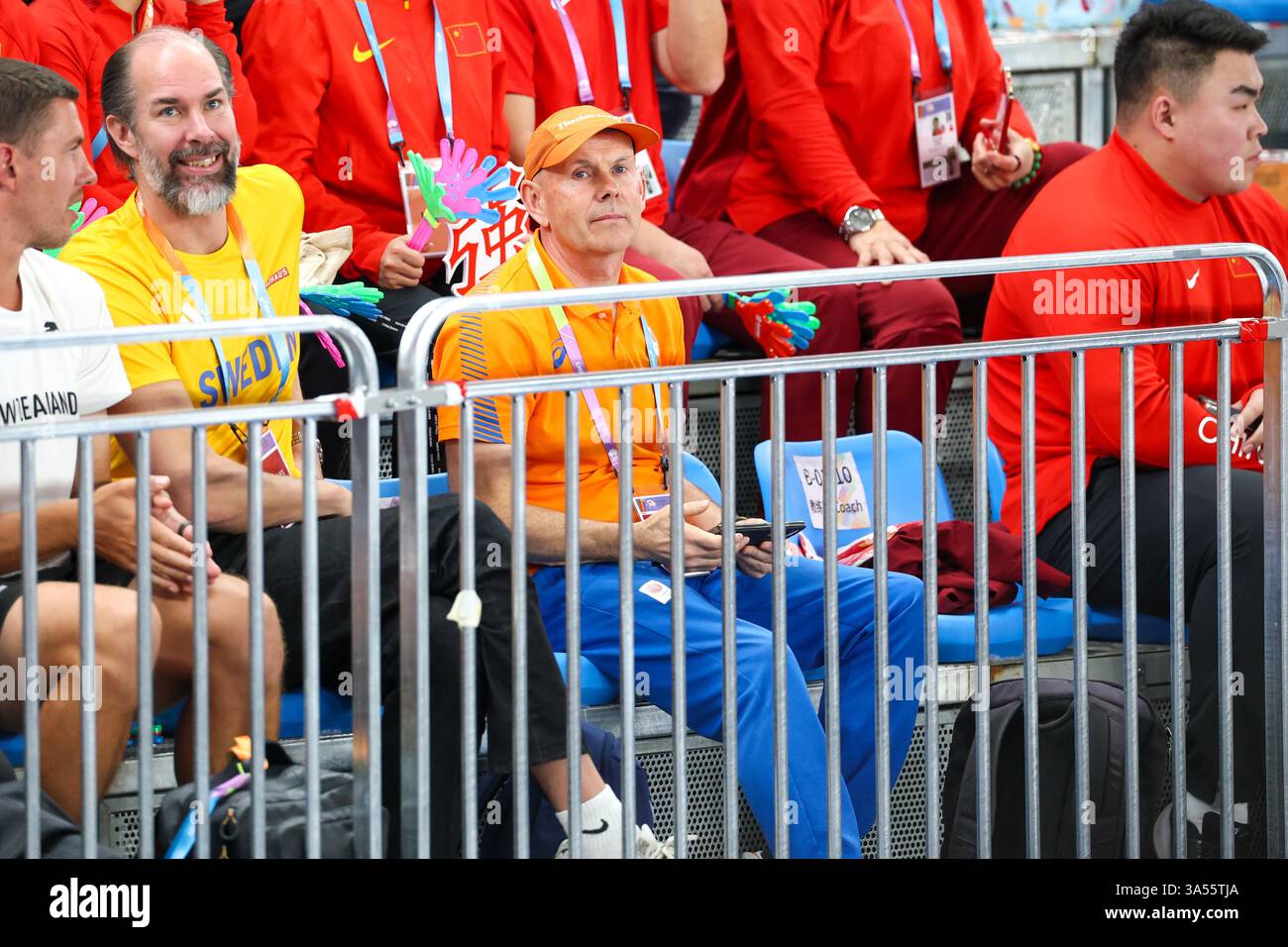 NANJING, CHINA - MARCH 21: Coach Gert Damkat of the Netherlands is seen ...
