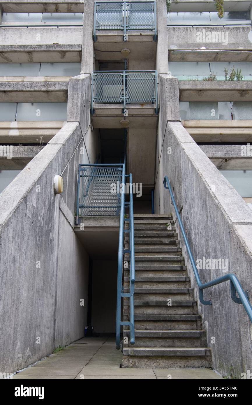 Looking up an outside staircase on the brutalist style Alexandra and ...