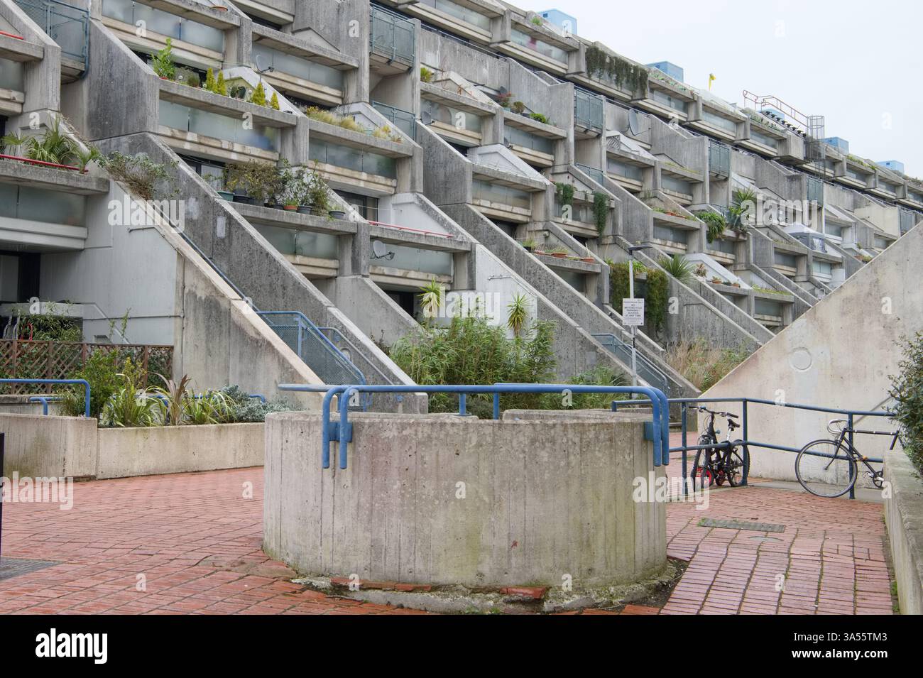 The concrete top of a staircase at brutalist style Alexandra and ...